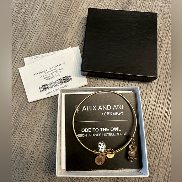 Alex and Ani | Jewelry | Alex Ani Ode To The Owl Charm Bracelet Gold ...